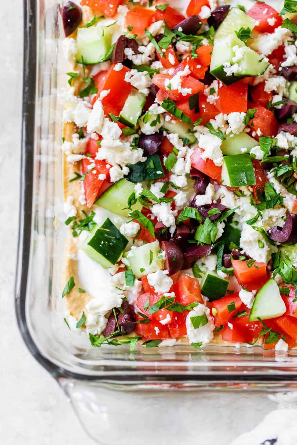 Greek Layer Dip Recipe with Hummus {Easy Appetizer} - WellPlated.com
