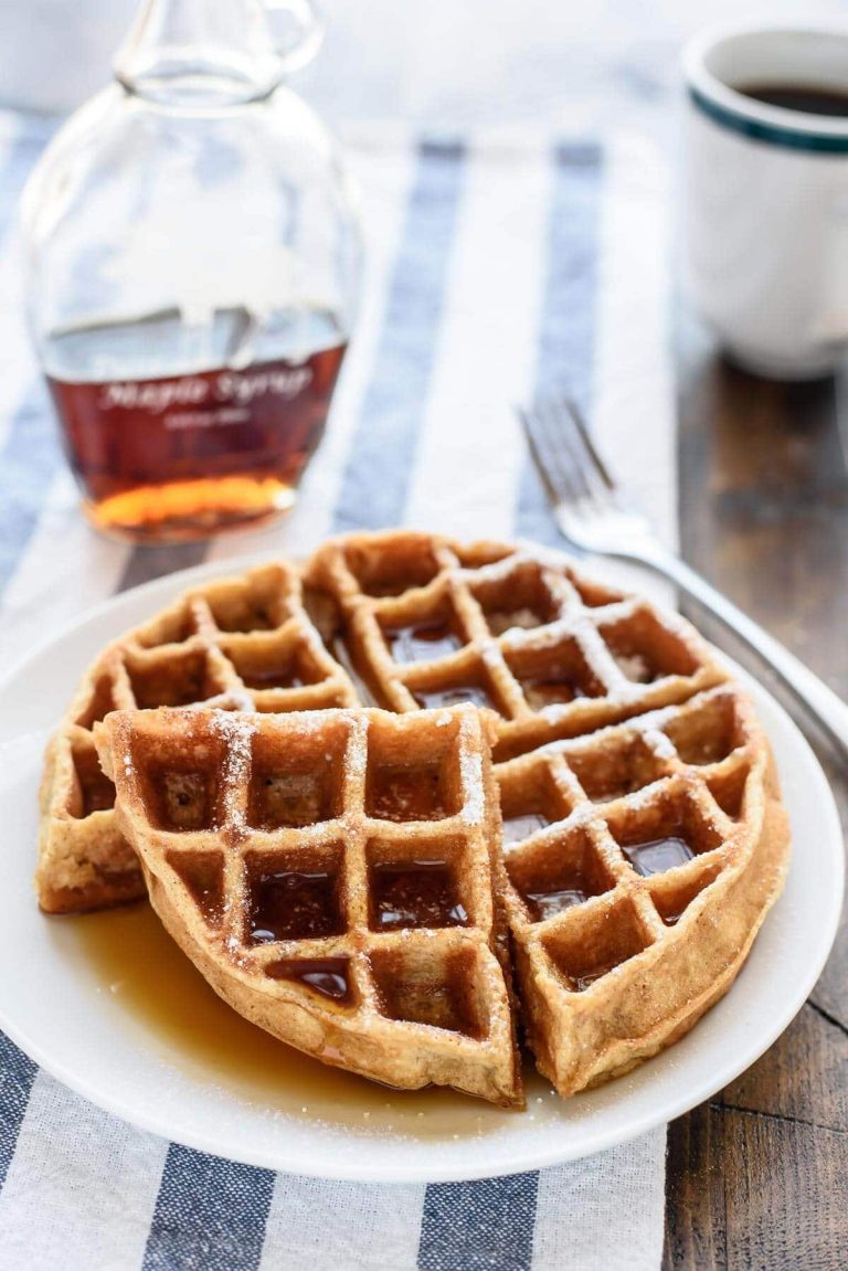Whole Wheat Waffles | Easy Blender Recipe with Applesauce