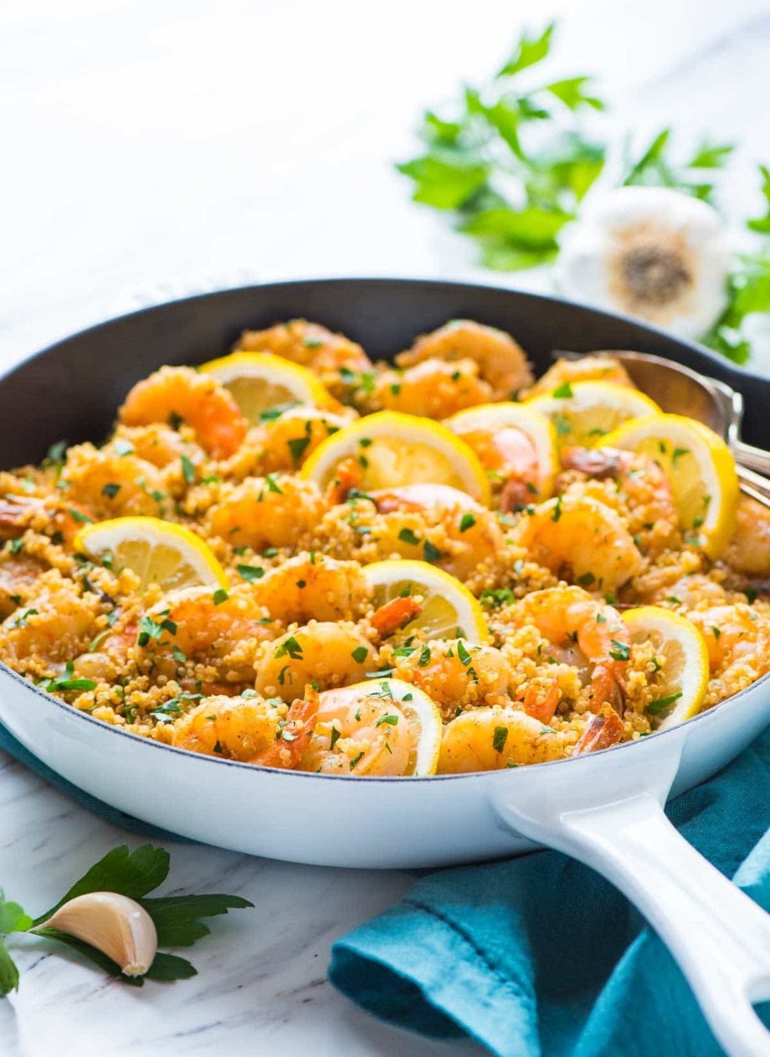 Garlic Shrimp with Quinoa {One Pan Recipe!} - WellPlated.com