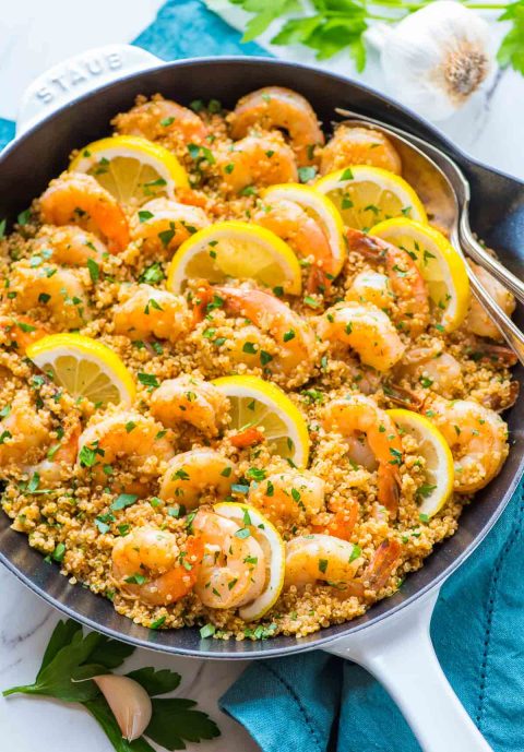 Garlic Shrimp with Quinoa {One Pan Recipe!} - WellPlated.com