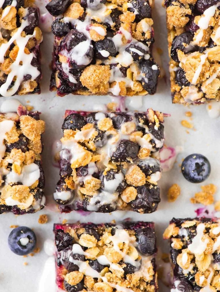 Blueberry Oatmeal Bars {One Bowl Recipe!} - WellPlated.com