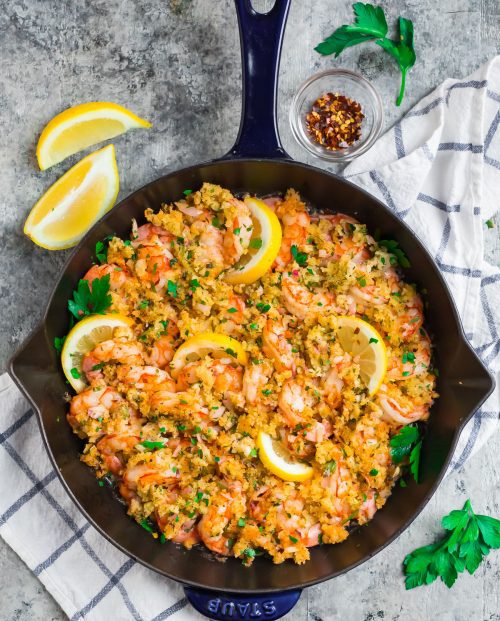 Baked Shrimp Scampi with Bread Crumbs