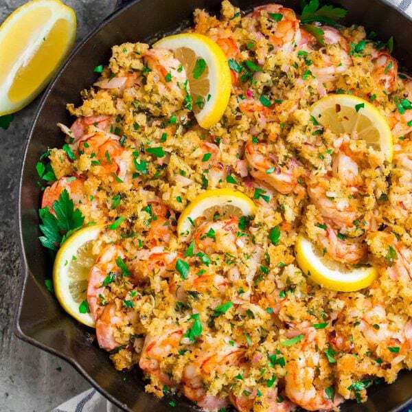 Baked Shrimp Scampi with Bread Crumbs