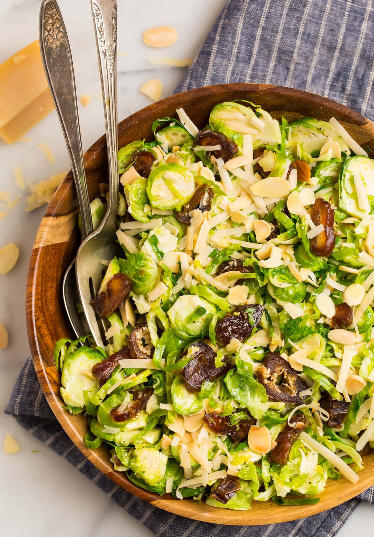 Brussels Sprouts Slaw With Dijon Dressing And Almonds