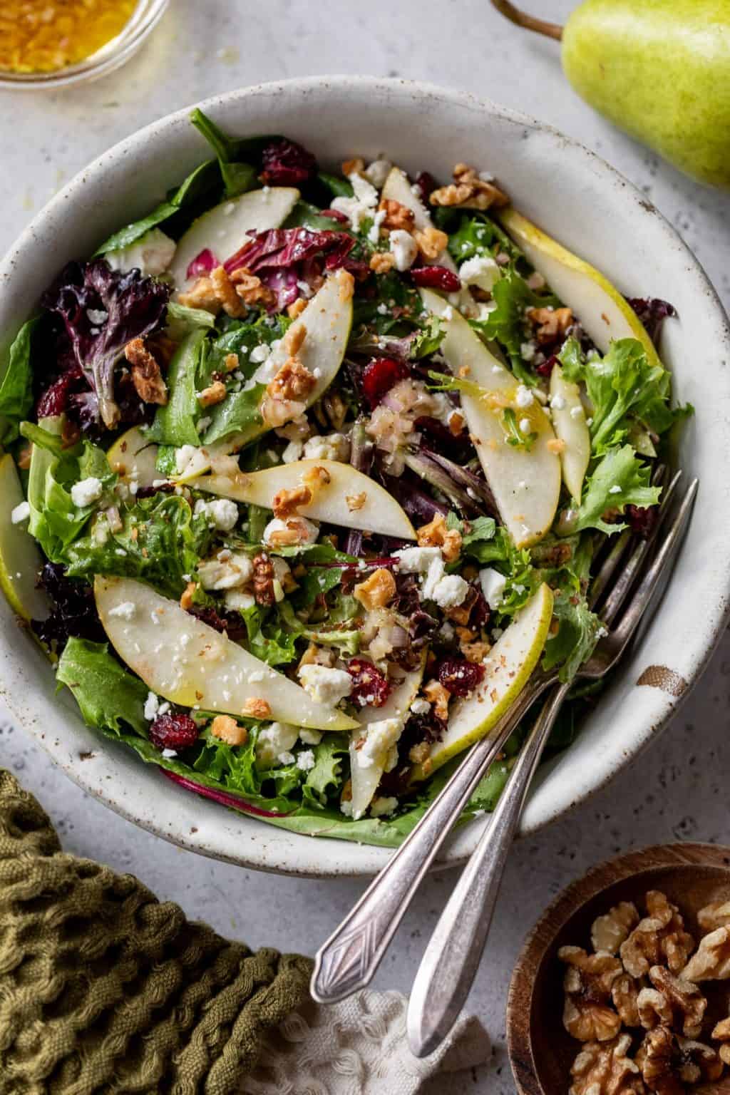 Pear Salad {with Walnuts & Feta} – WellPlated.com