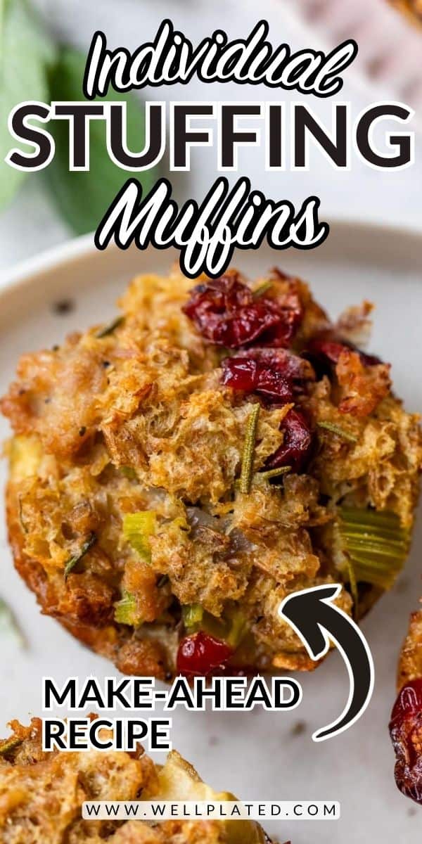 Stuffing Muffins with Sausage, Cranberries & Apples - WellPlated.com